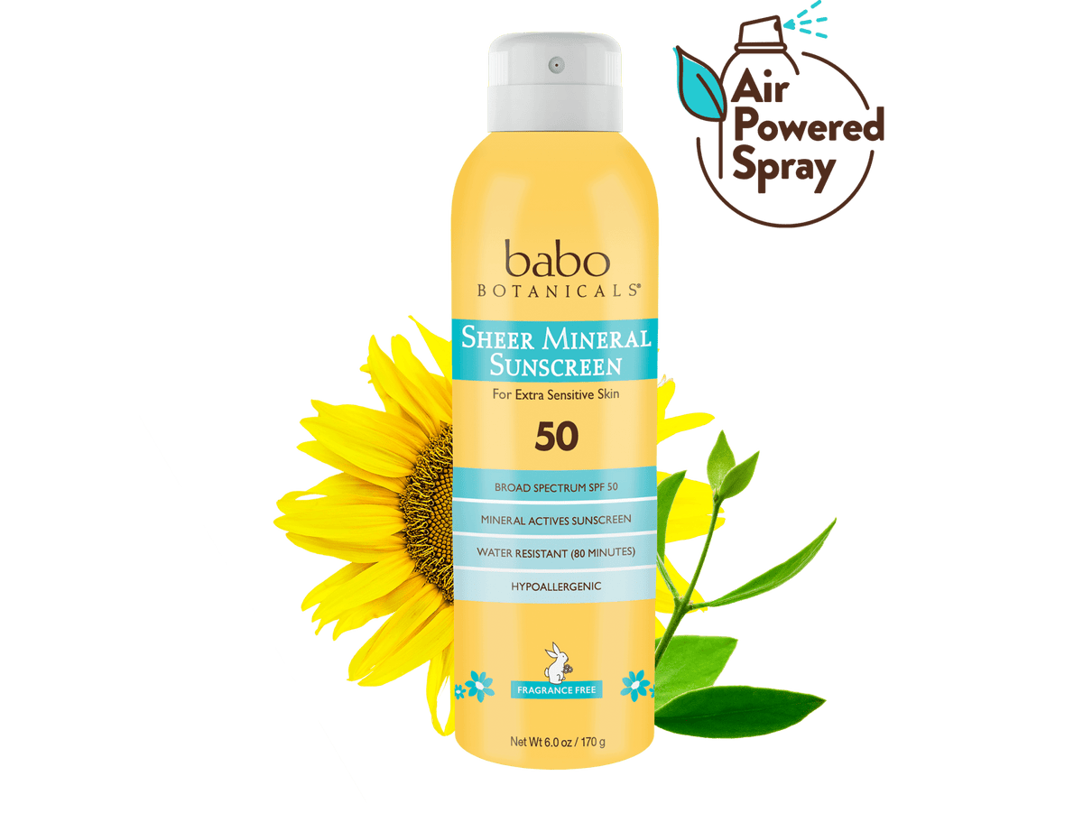 Sheer Mineral Sunscreen Spray SPF50 - Babo Botanicals