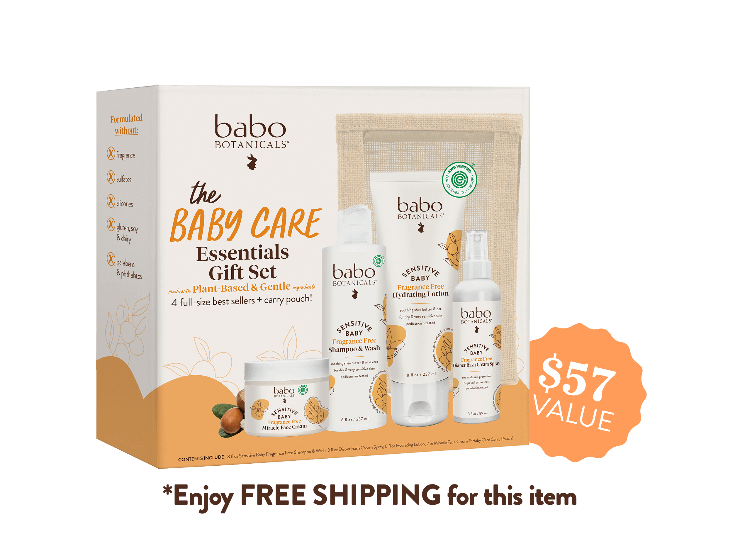 Baby Bath Gift Set - Sensitive Baby Essentials | Babo Botanicals