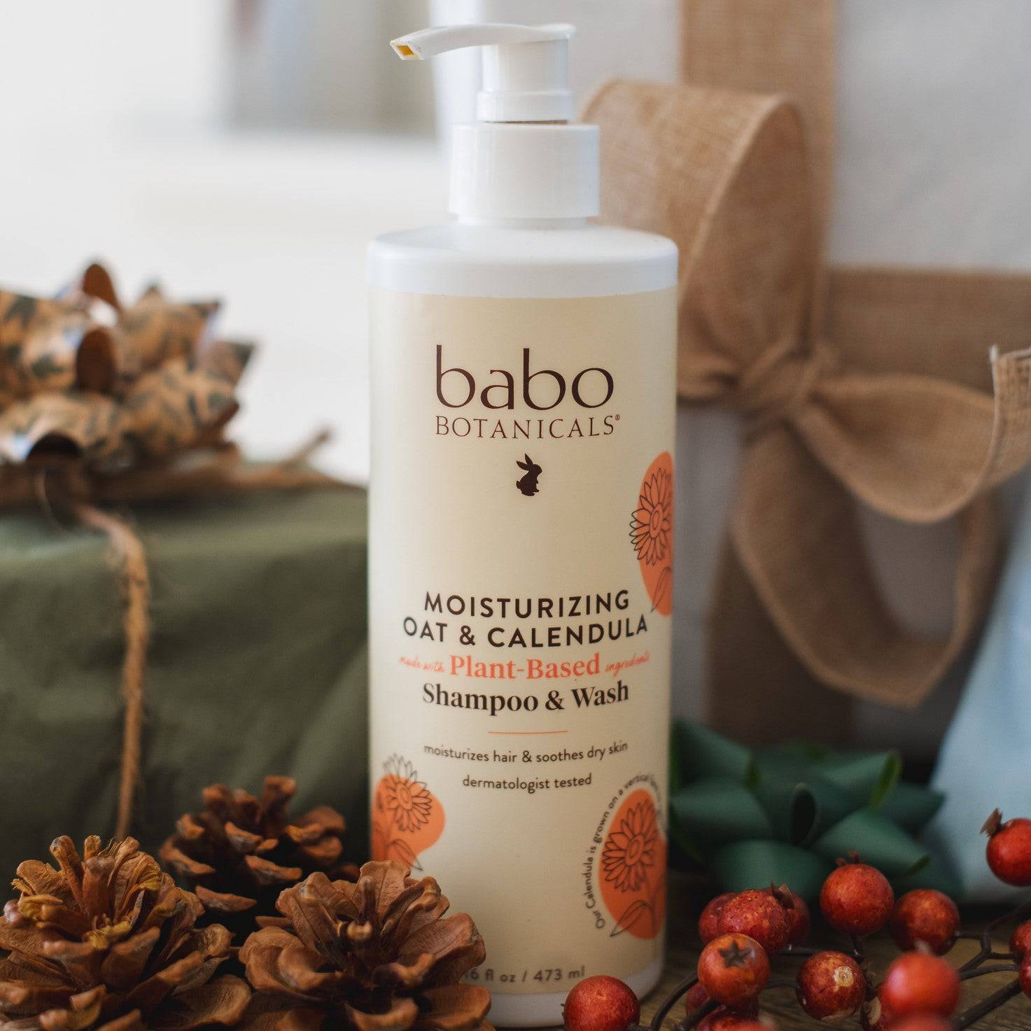 Moisturizing Oat & Calendula Shampoo & Wash - 16oz - Babo Botanicals