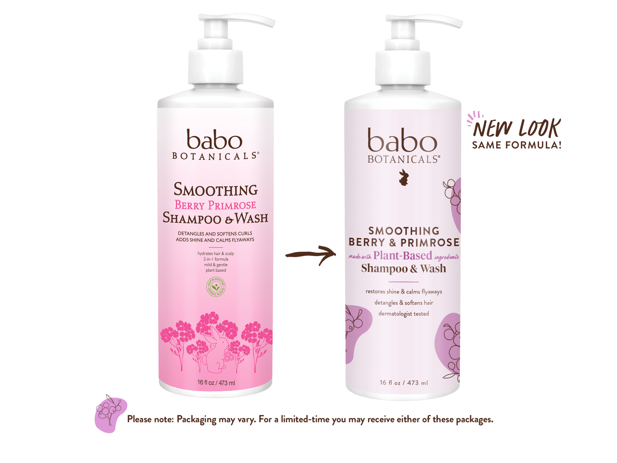 Smoothing Berry & Primrose Shampoo & Wash - 16oz - Babo Botanicals